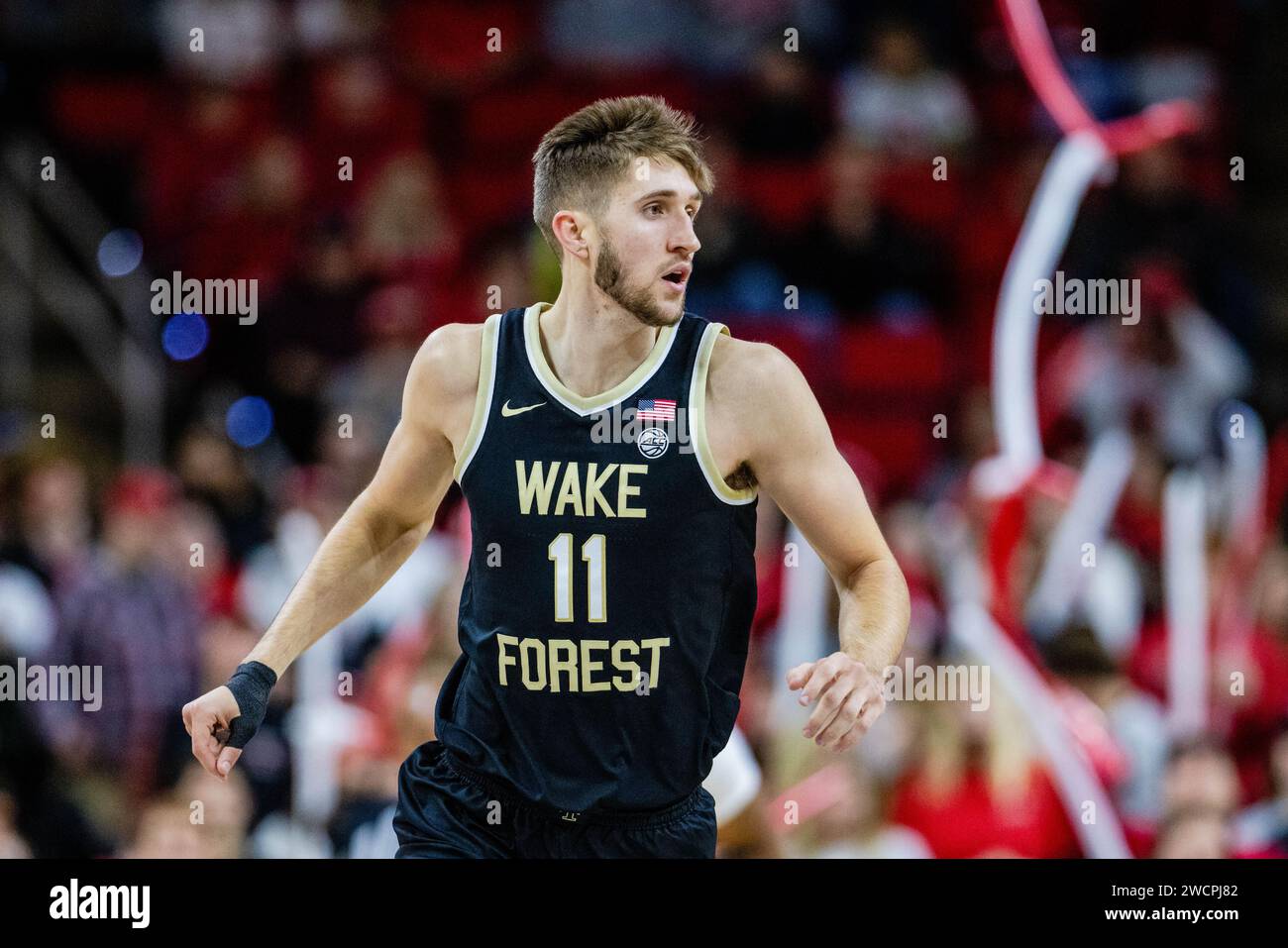 Raleigh, NC, USA. 16th Jan, 2024. Wake Forest forward Andrew Carr (11 ...