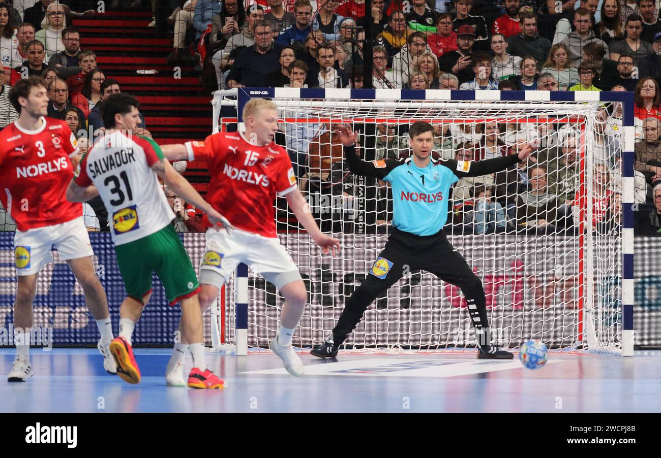 MUNICH, Germany. , . keeper LANDIN Jacobsen Niklas in action during the ...