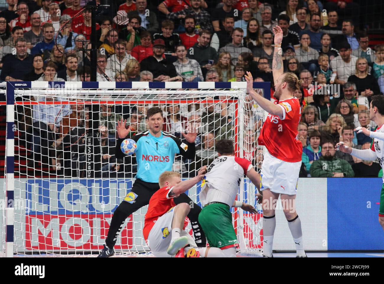MUNICH, Germany. , . keeper LANDIN Jacobsen Niklas in action during the ...