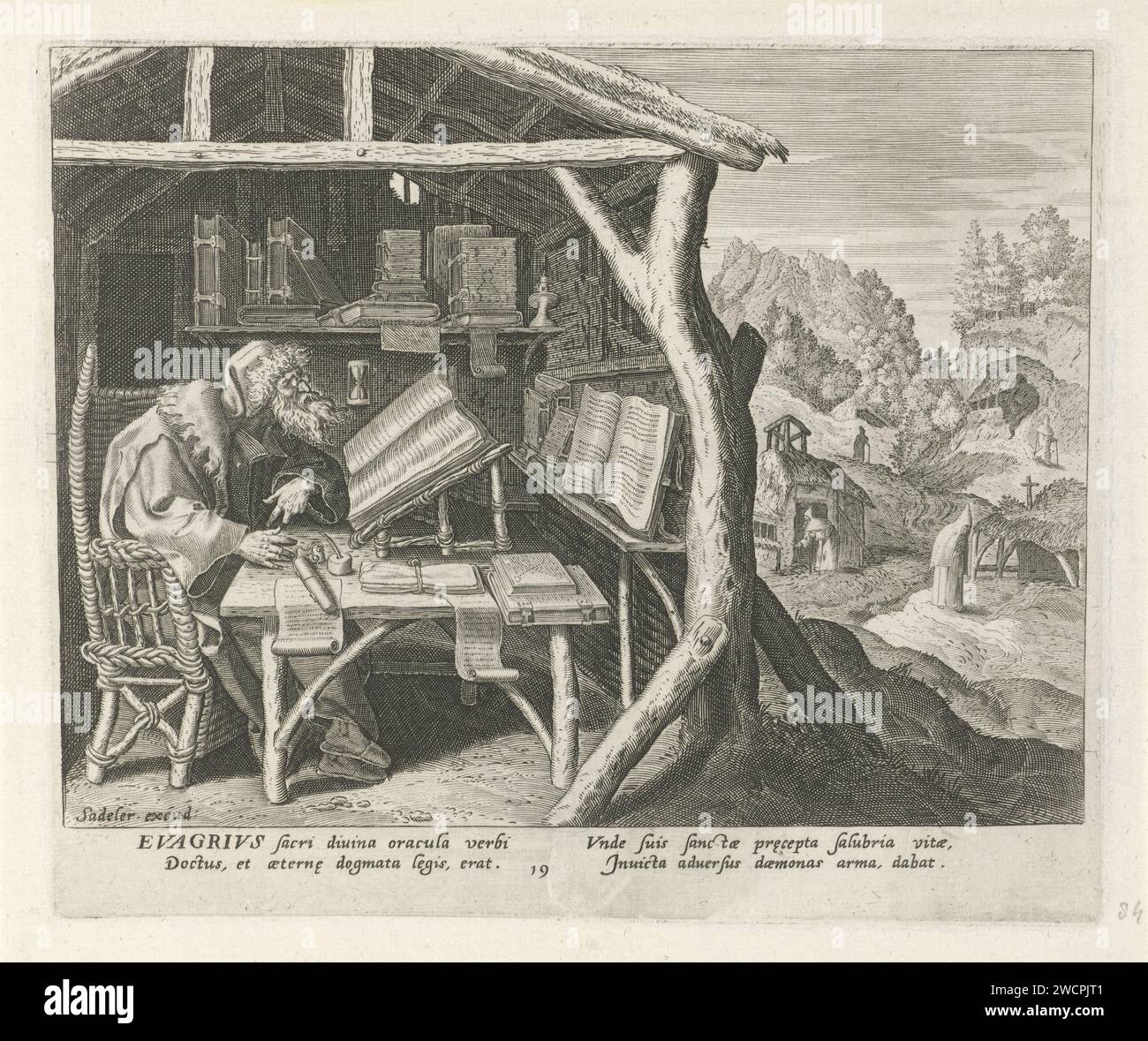 Evagrius Ponticus as a recluse, Johann Sadeler (I), After Maerten de ...