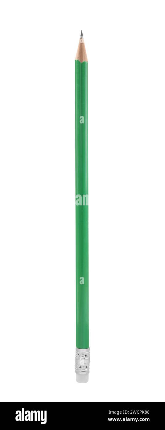 One sharp graphite pencil isolated on white Stock Photo - Alamy