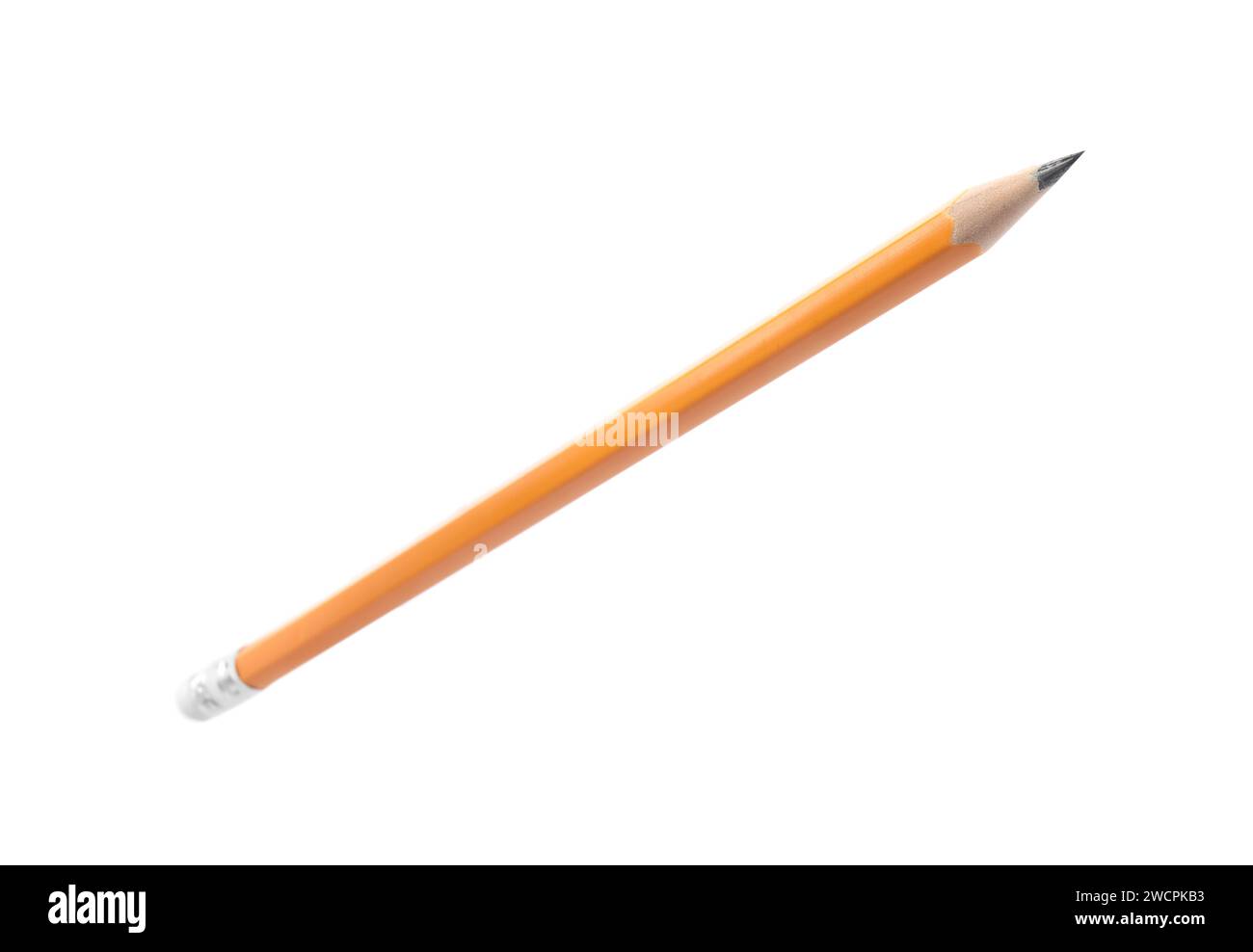 One sharp graphite pencil isolated on white Stock Photo - Alamy