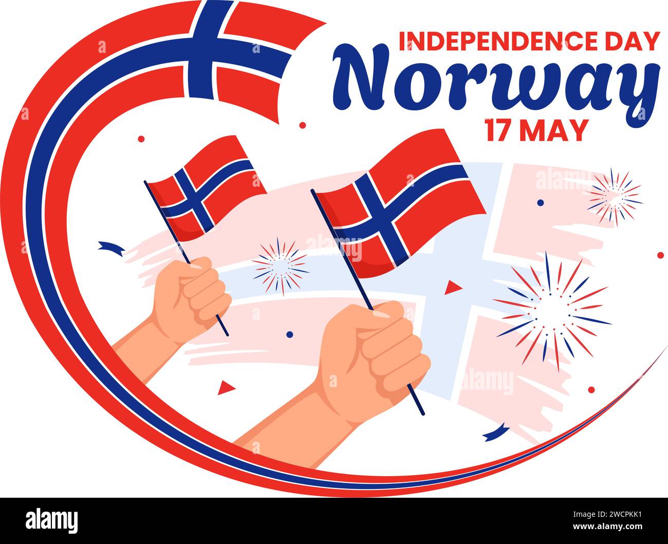 Norway Independence Day Vector Illustration on May 17 with Flag of ...