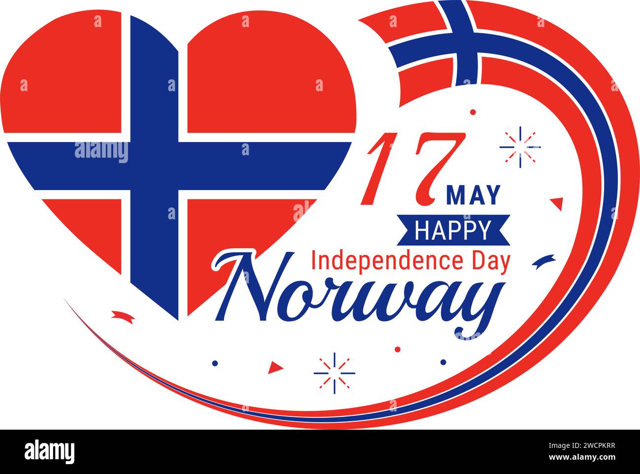 Norway Independence Day Vector Illustration on May 17 with Flag of ...