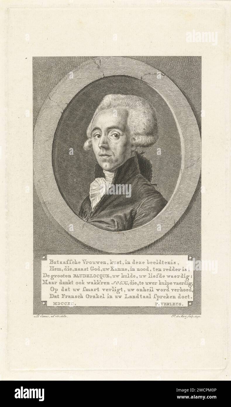 Portret van Jean-Louis Baudelocque, Pieter de Mare, After Le Camus ...