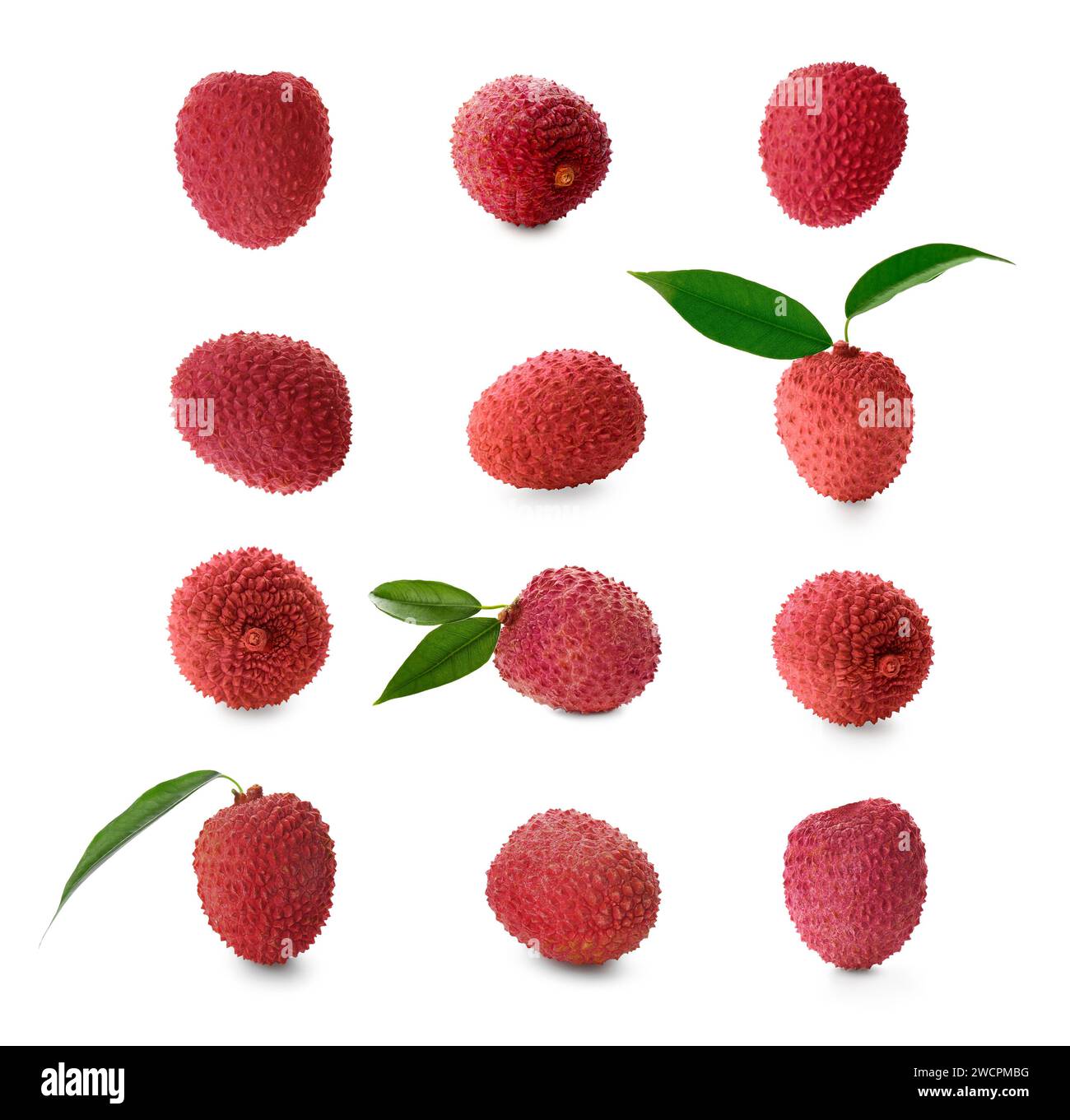 Fresh lychees isolated on white, collection. Tropical fruit Stock Photo ...