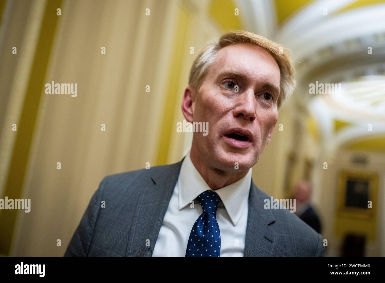Washington, USA. 16th Jan, 2024. Senator James Lankford (R-OK) speaks ...