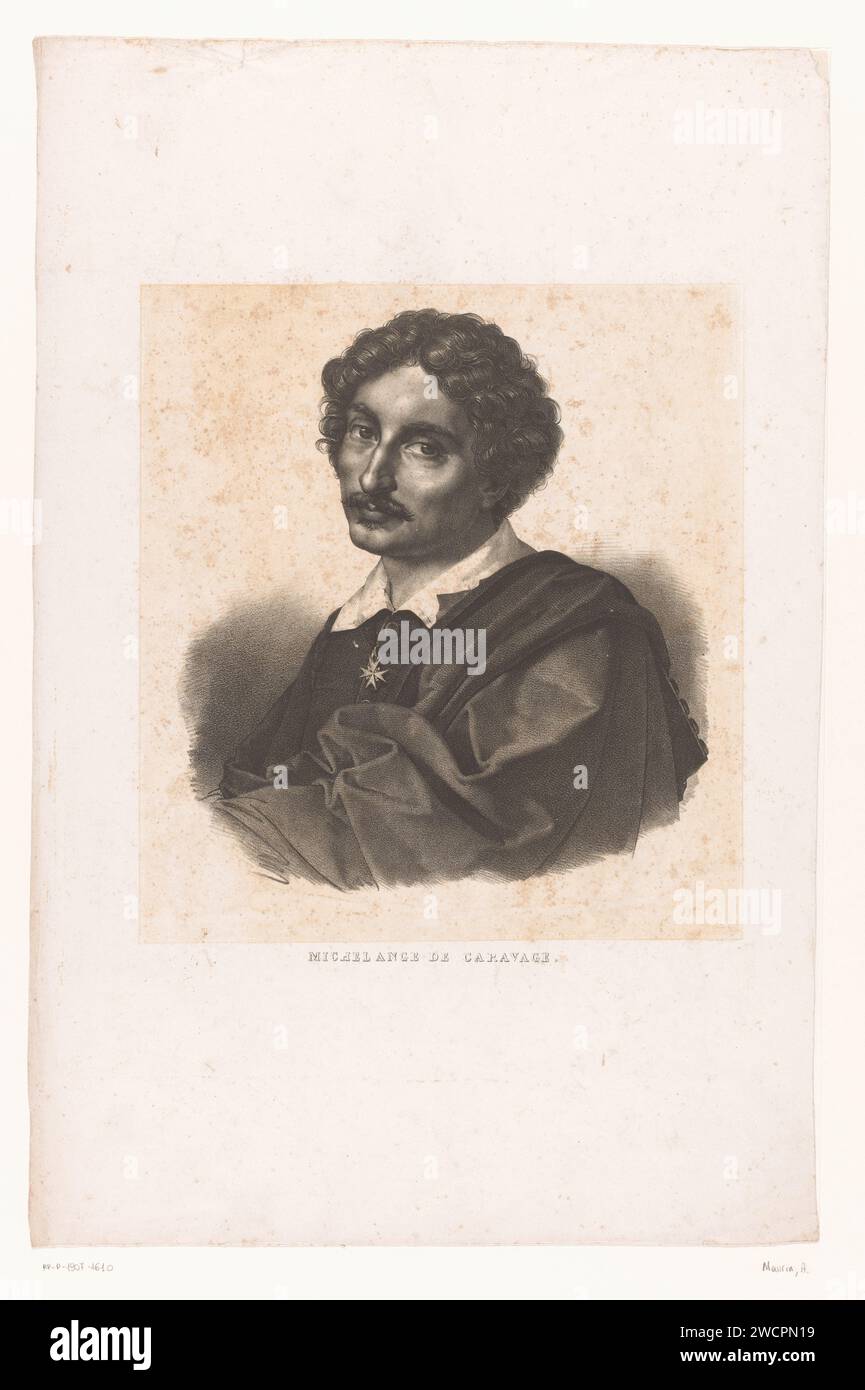 Portrait of painter Caravaggio, Antoine Maurin, Nicolas Maurin, 1825 ...