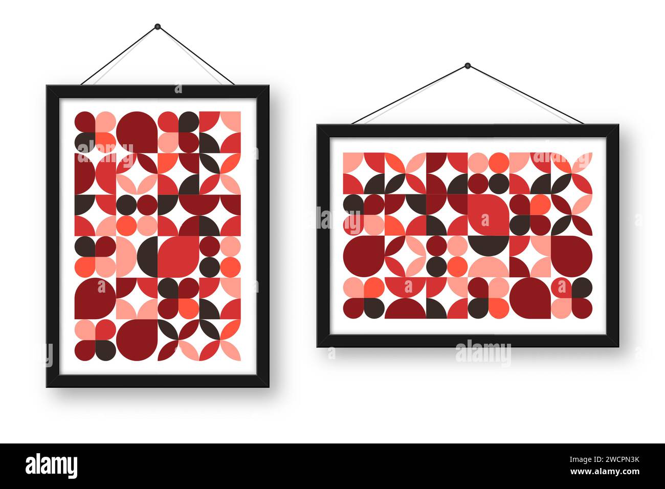 Picture frame with geometric trendy pattern, Bauhaus style. Modern ...