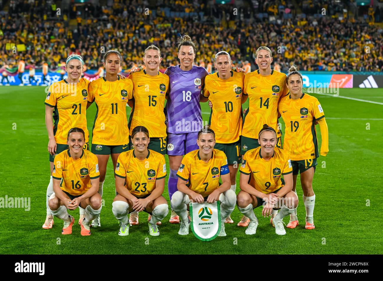 Australian team photo at the Australia v Denmark round of 16 of the ...