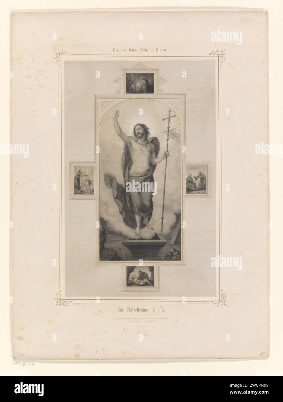 Returning Christ, Carl Straub, After Olivier, 1850 - 1859 print Around ...