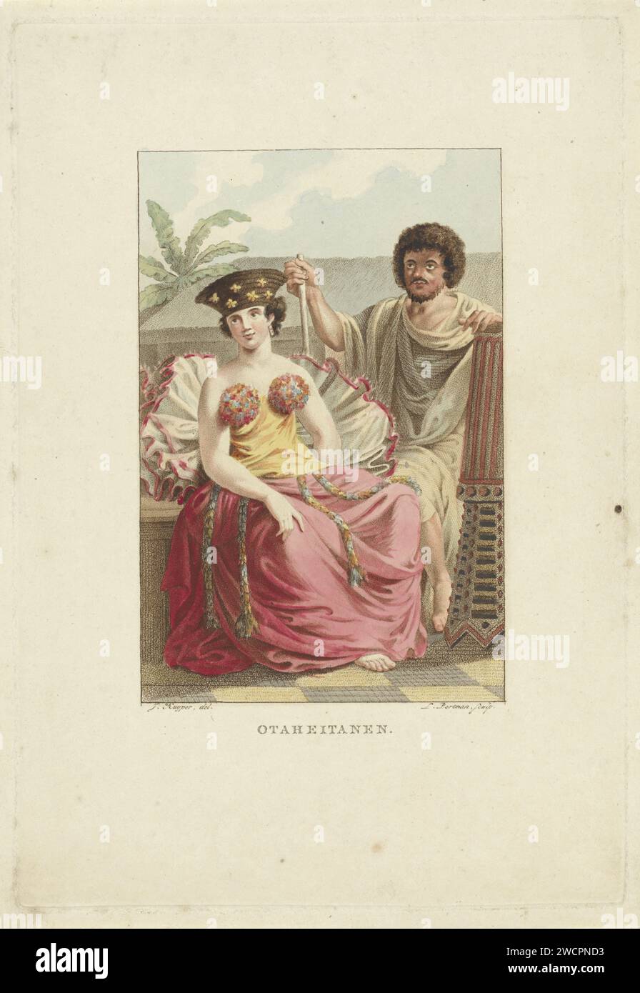 Residents of the island of Otaheite (Tahiti), Ludwig Gottlieb Portman ...