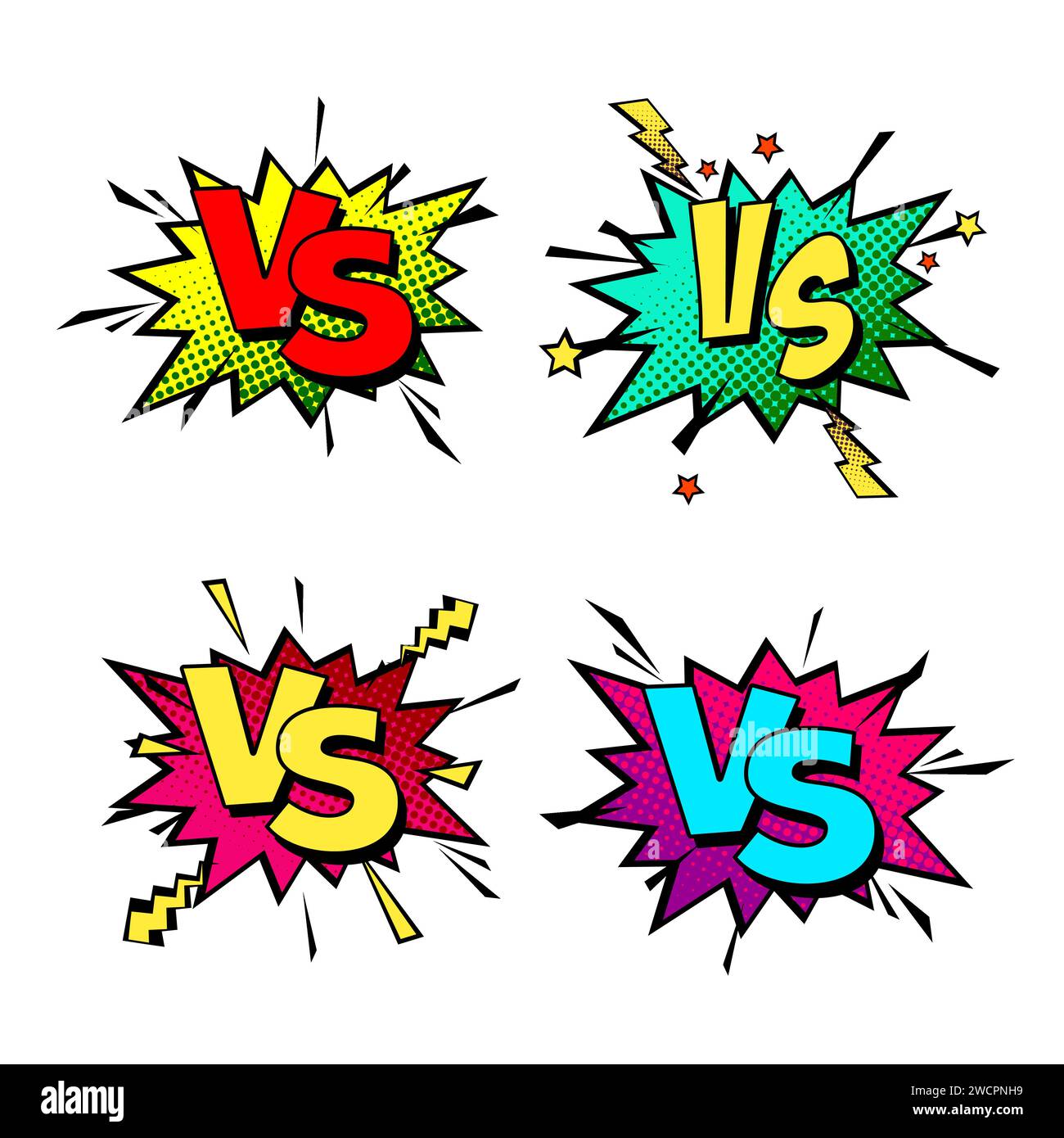Cartoon comic background. Vs, fight versus. Comics book colorful ...