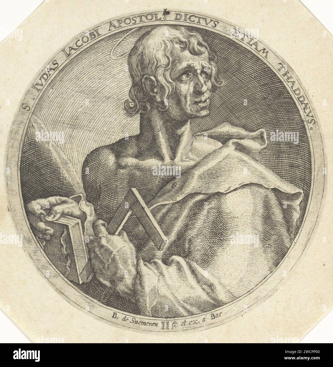 Judas Taddeüs, Barend van Someren, 1592 - 1632 print The Apostle Judas ...