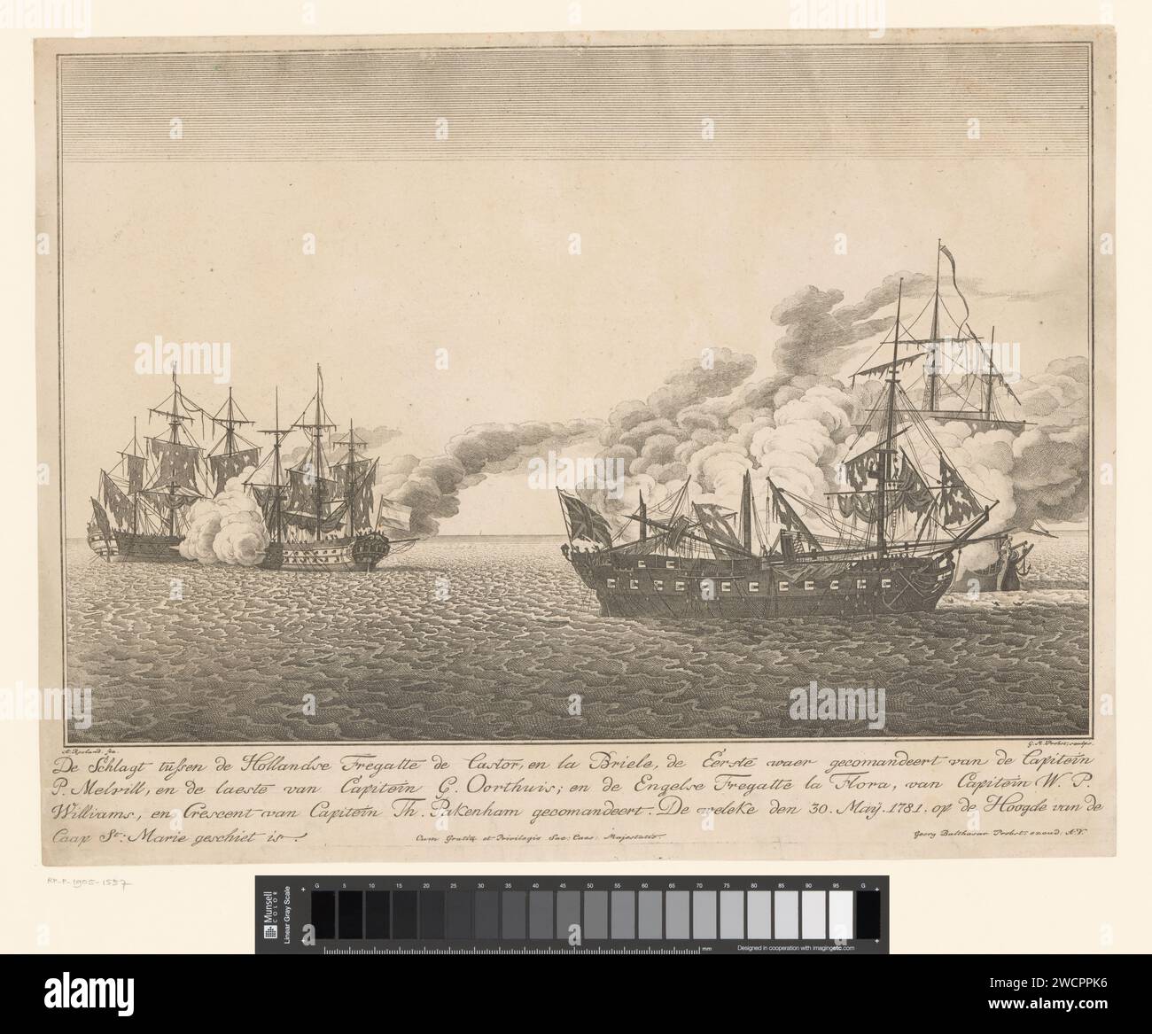 Dutch and English ships during the sea battle at Doggersbank, Georg ...