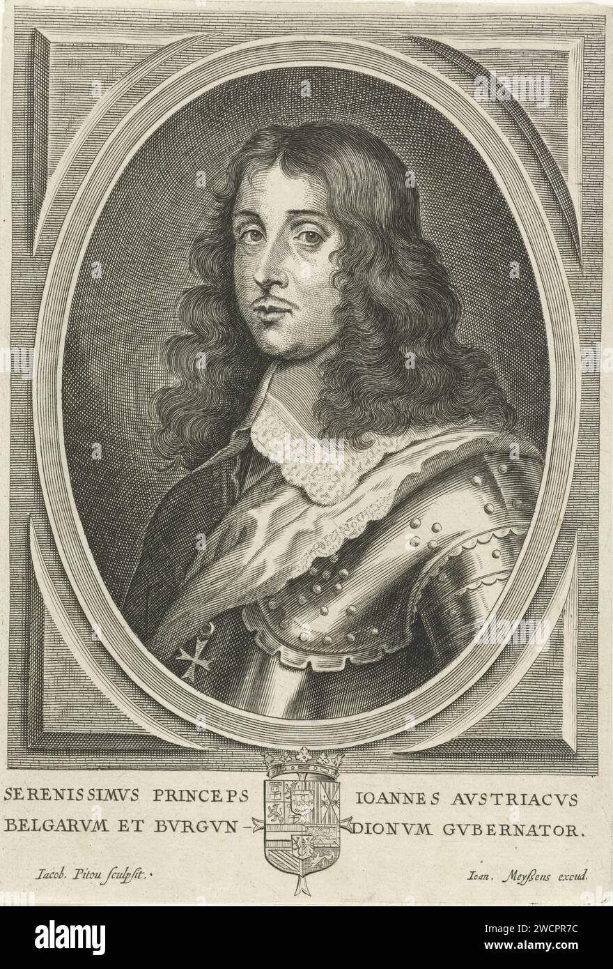 Portrait of Jan van Austria, Jacob Pitau, 1654 - 1661 print Portrait of ...