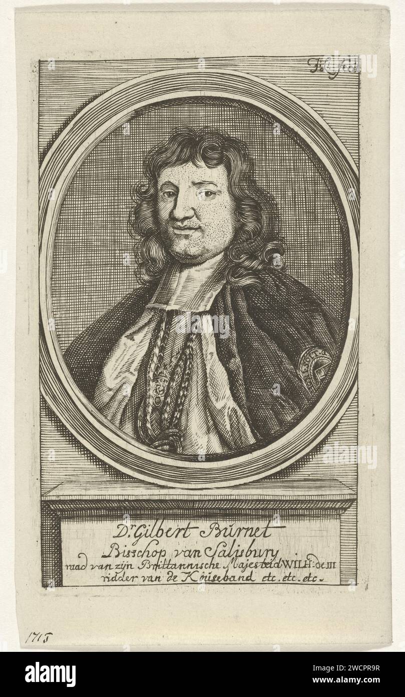 Portrait of Gilbert Burnet, Jan Lamsvelt, 1684 - 1743 print Portrait ...