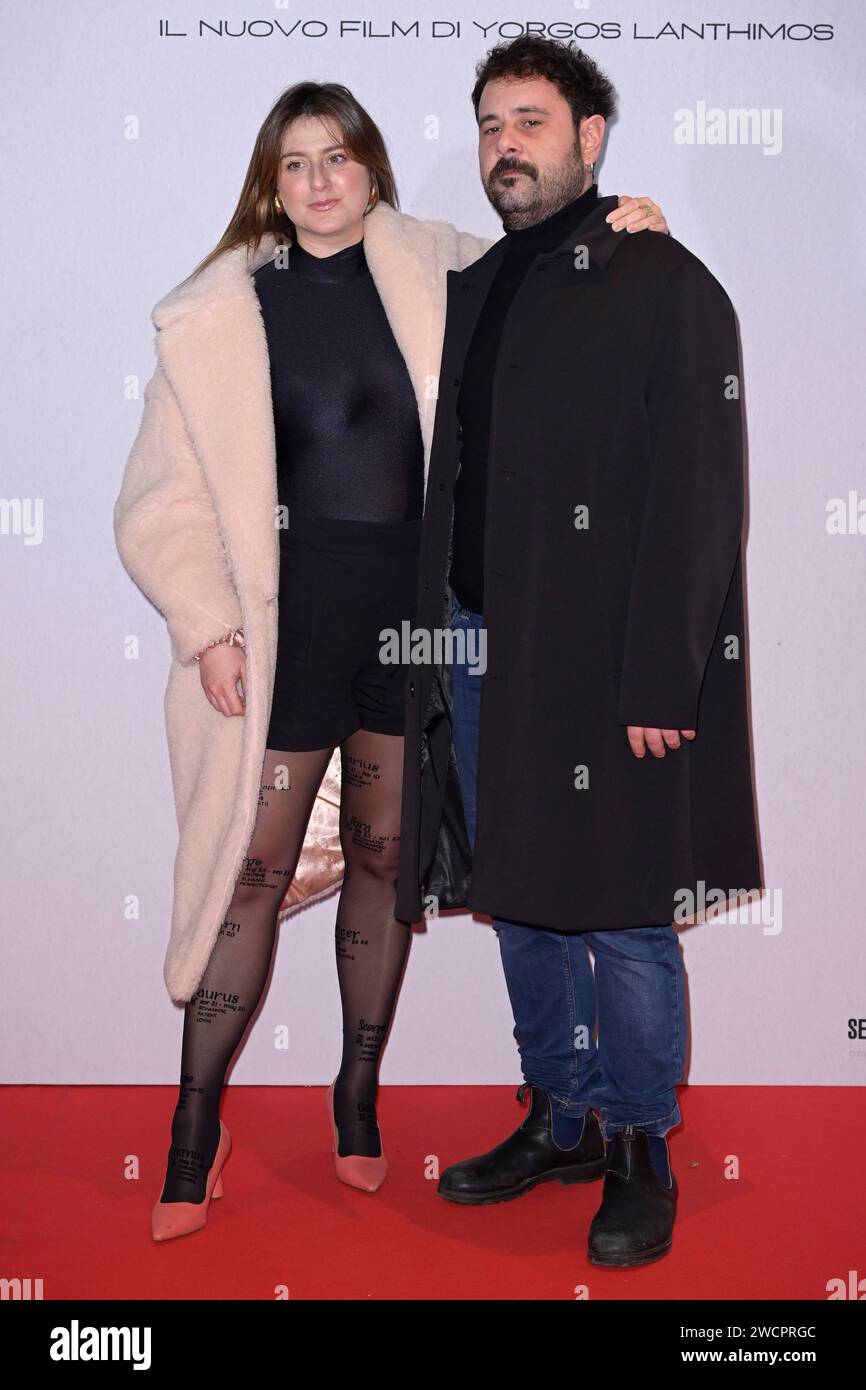 Michela Giraud (l) and Francesco Marione (r) attend the red carpet of ...