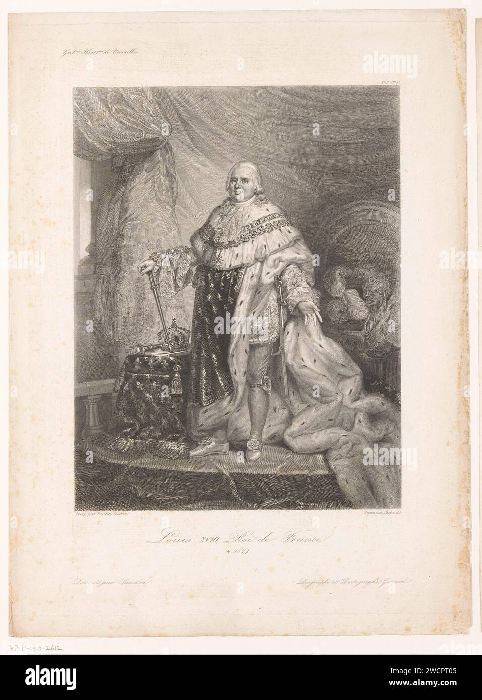 Portrait of Louis XVIII, King of France, Louis Gustave Thibault, After ...