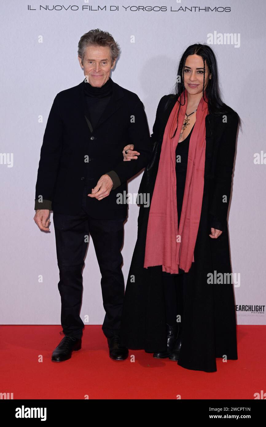 Rome, Italy. 16th Jan, 2024. Willelm Dafoe (l) and Giada Colagrande (r ...