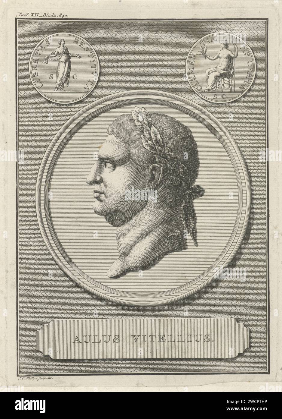 Portrait of Emperor Vitellius, Jan Caspar Philips, 1746 print Medal ...