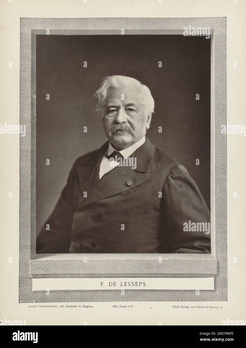 Portret van Ferdinand de Lesseps, Félix Swim, 1872 - 1876 ...