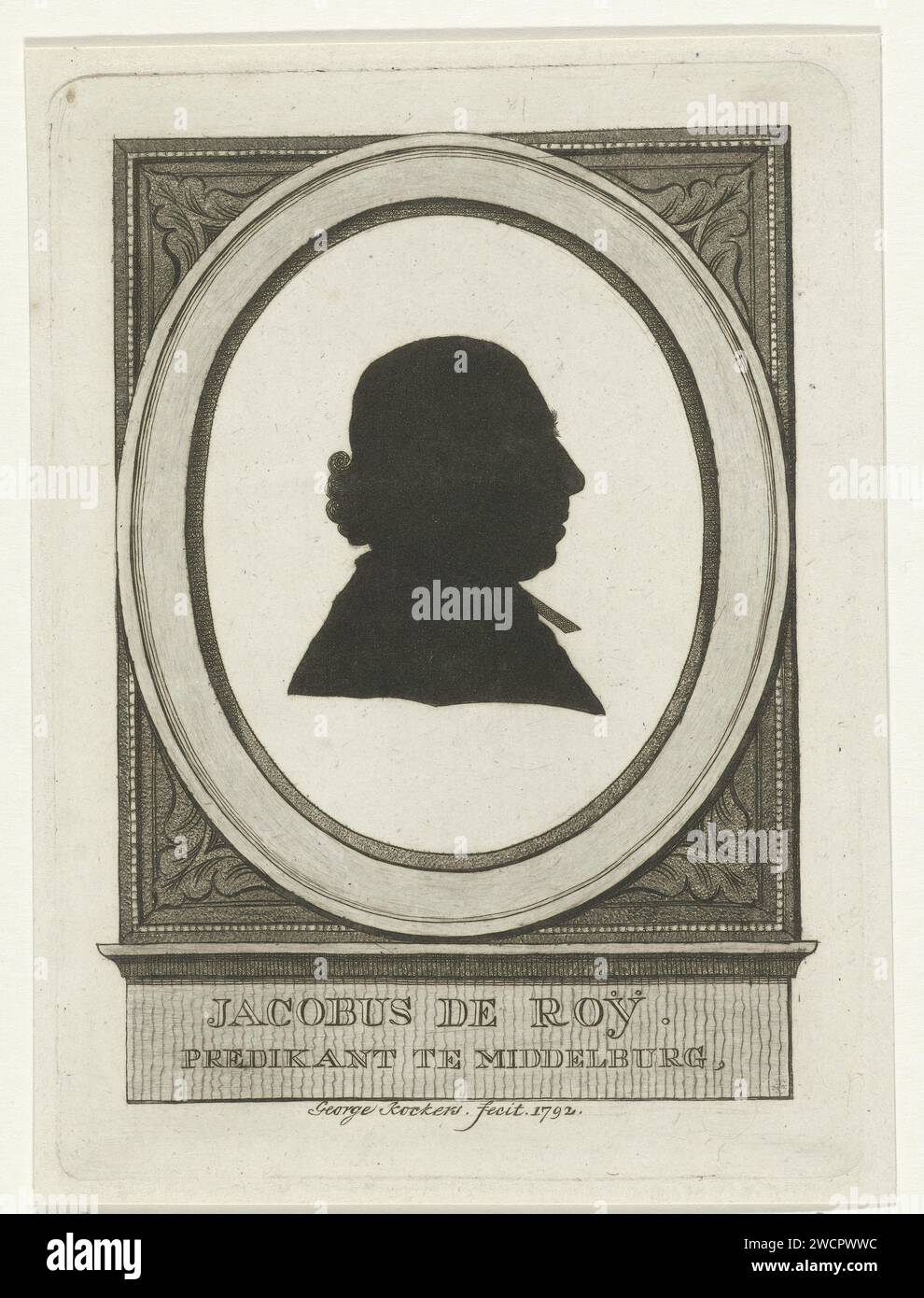 Silhouette portrait of Jacobus de Roy, George Kockers, 1792 print ...