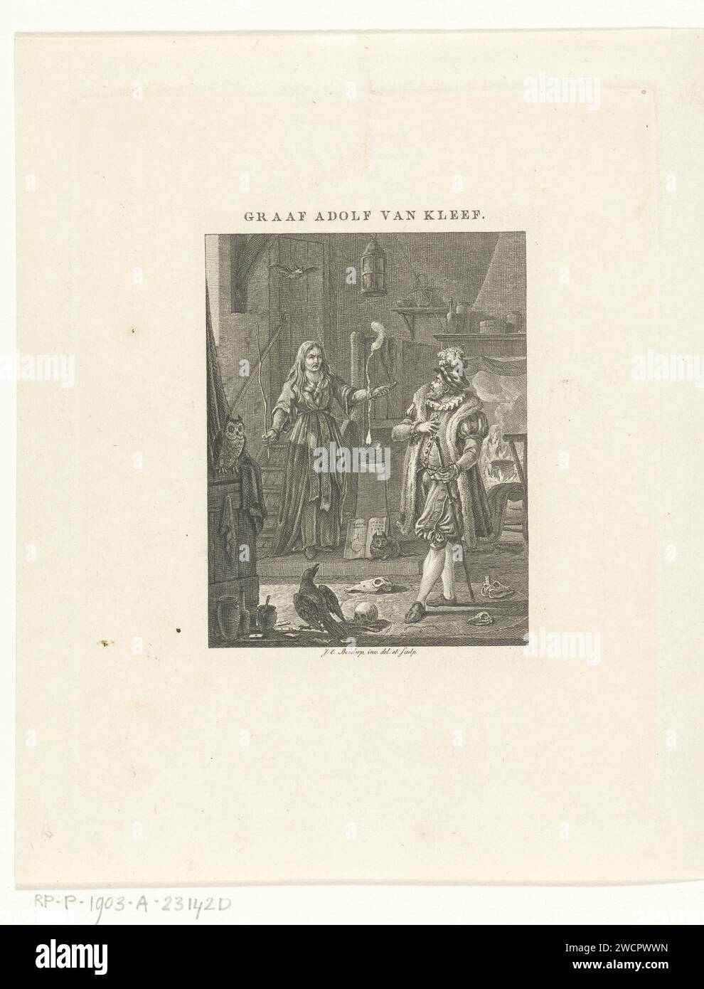Count Adolf van Kleef in the spell of Witch, Johannes Christiaan ...