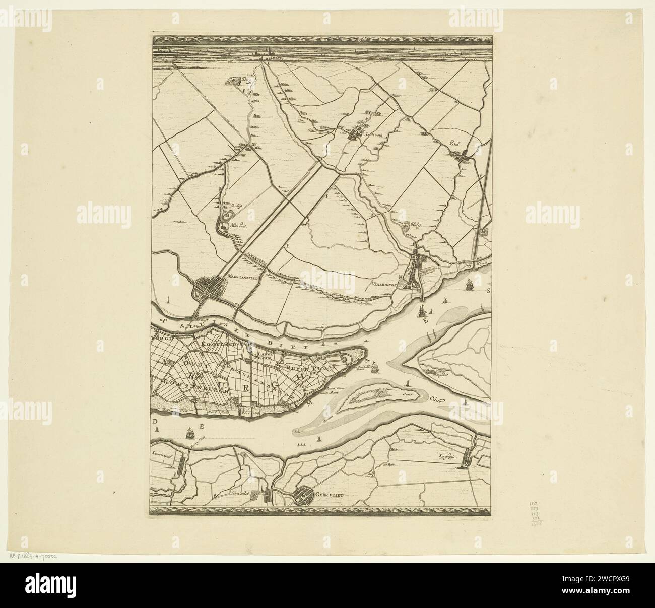 Map of the Maas from Rotterdam to the North Sea (third part), Joost van ...