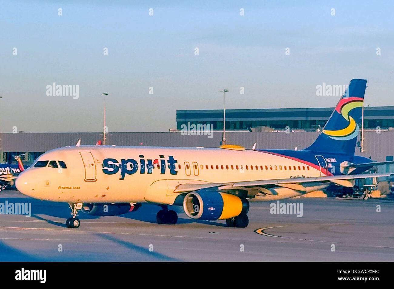 Washington, DC, USA. 16th Jan, 2024. View of Spirit airlines plane as a ...