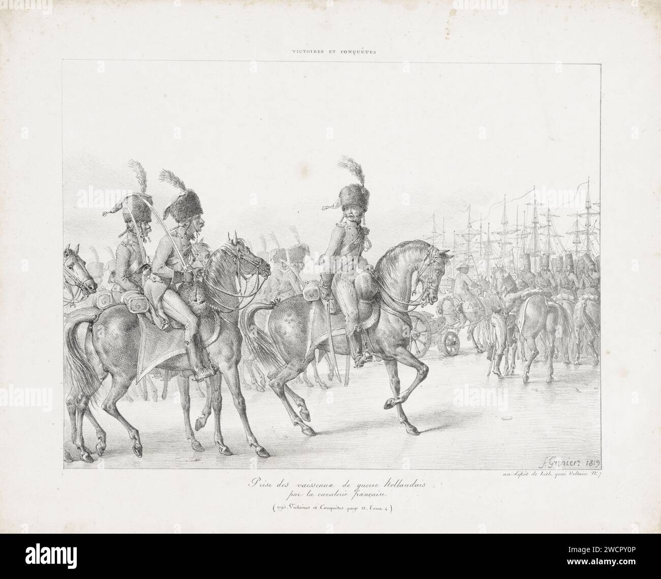 Dutch ships taken by the French cavalry, 1795, François Grenier, 1819 ...