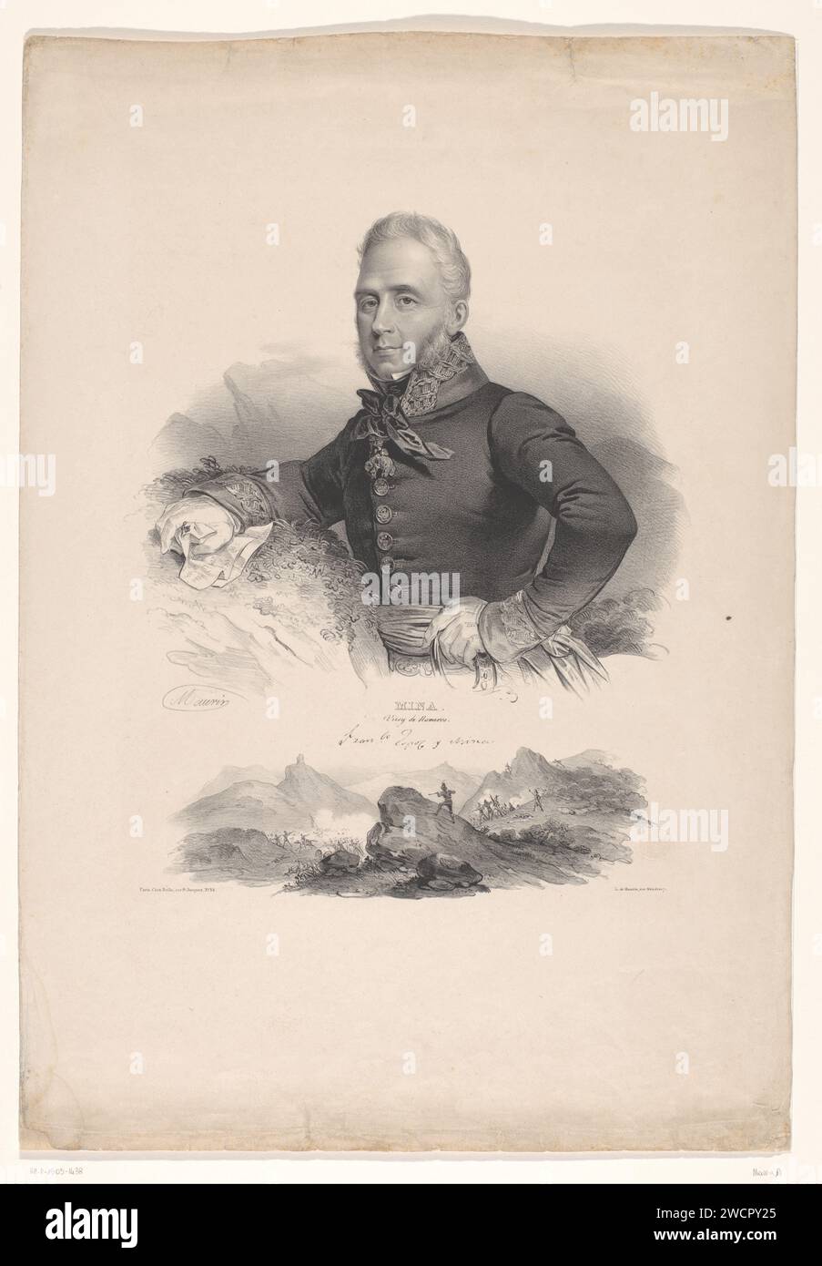 Portret Van Generaal Francisco Espoz and Mina, Nicolas Maurin, 1833 ...