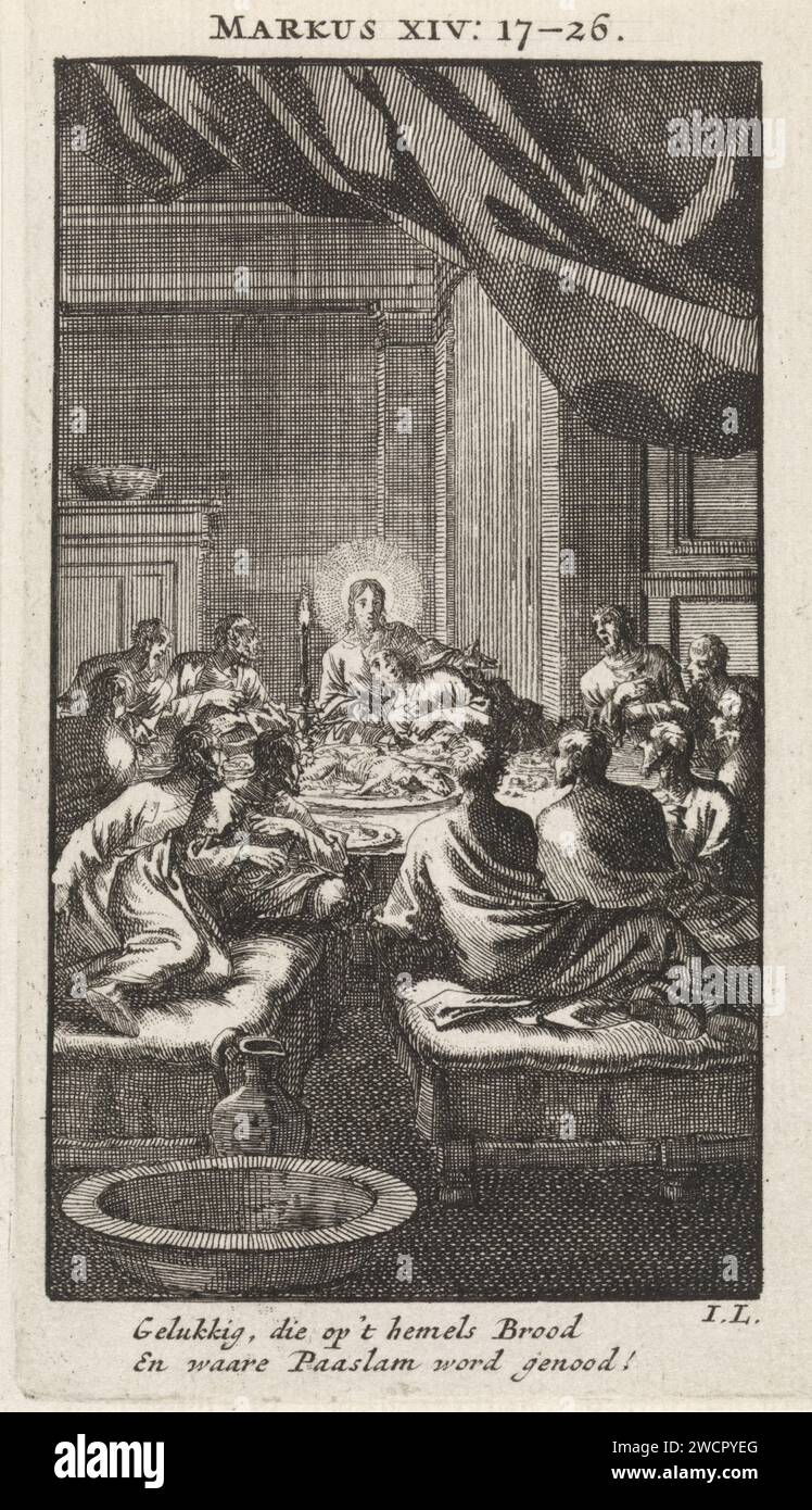 Jesus and his disciples at the last supper mark 14 hi-res stock ...