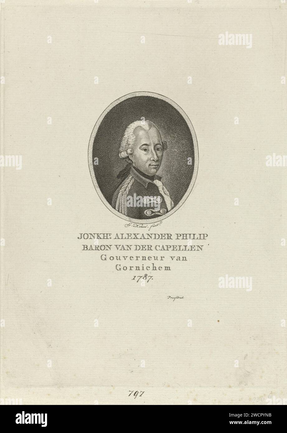 Portrait of Alexander Philip van der Capellen, Gerrit Konsé, 1787 print ...