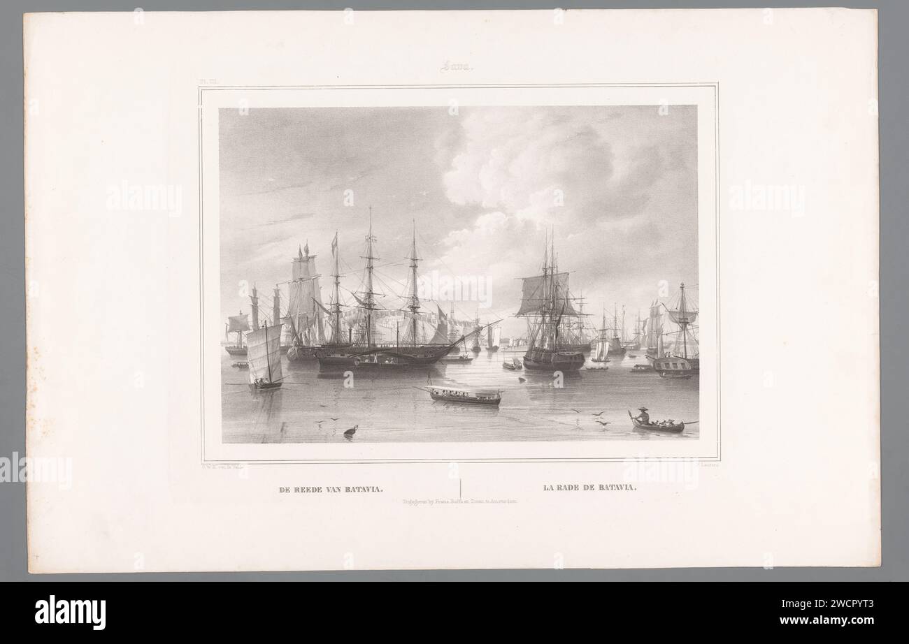 View of the anchorage of Batavia, Paulus Lauters, After Charles William ...