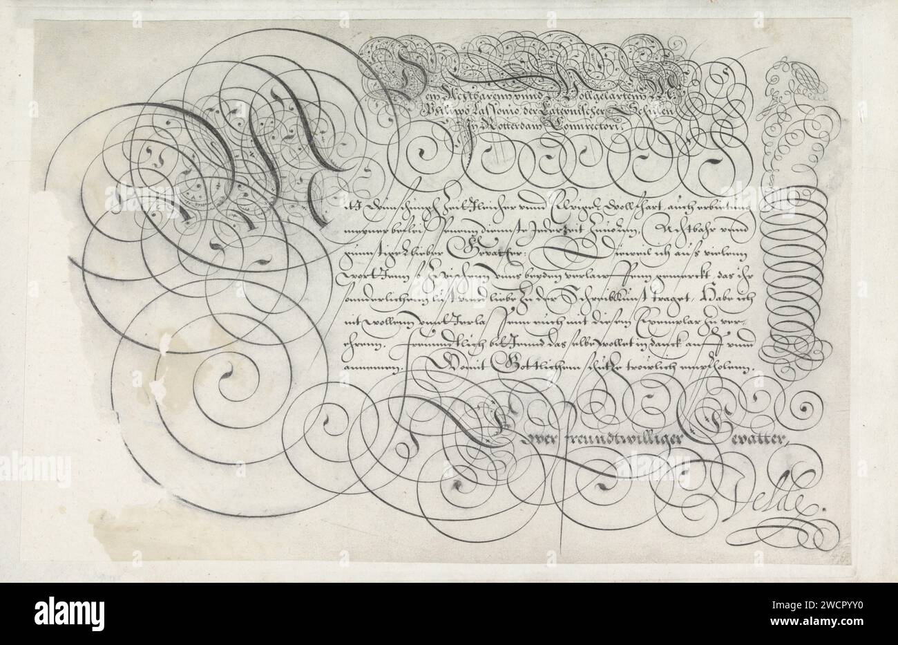 Design of a writing example: Den Achtbarem Unnd Volgelartem (...), 1605 ...