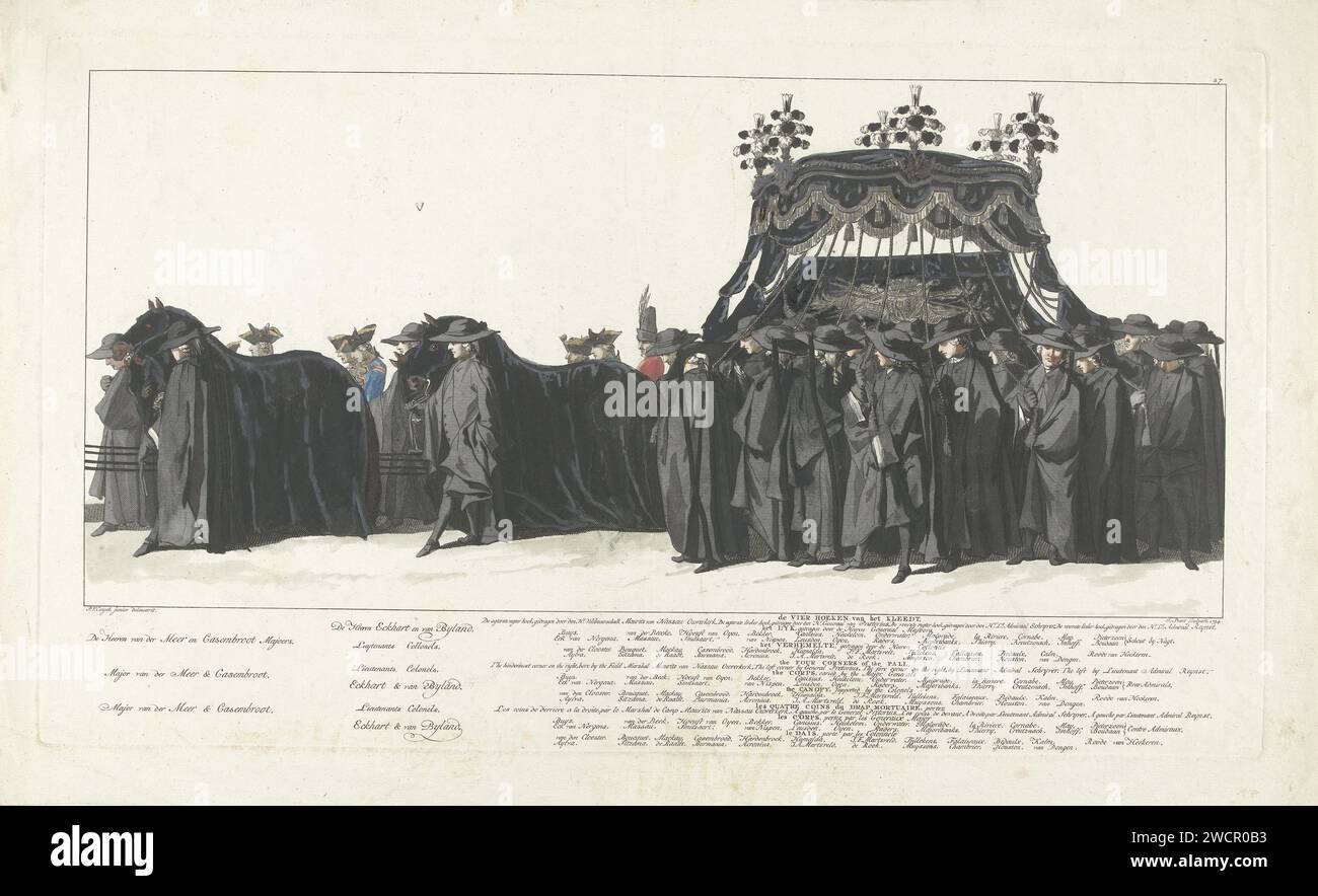 Corpse of Willem IV, 1752, plate 27, 1754 print Members of the ...