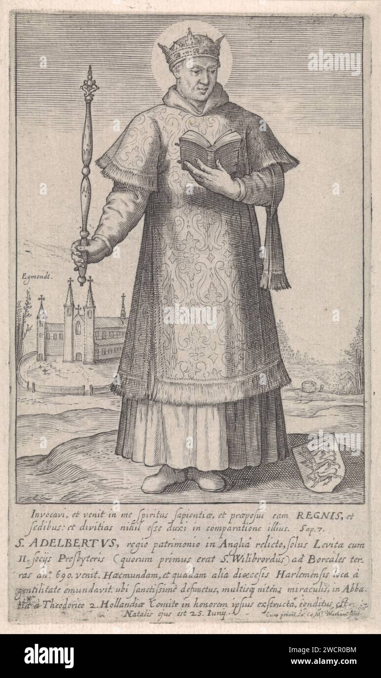 H. Adalbertus Van Egmond, Jacob Matham, 1607 - 1611 print The Holy ...