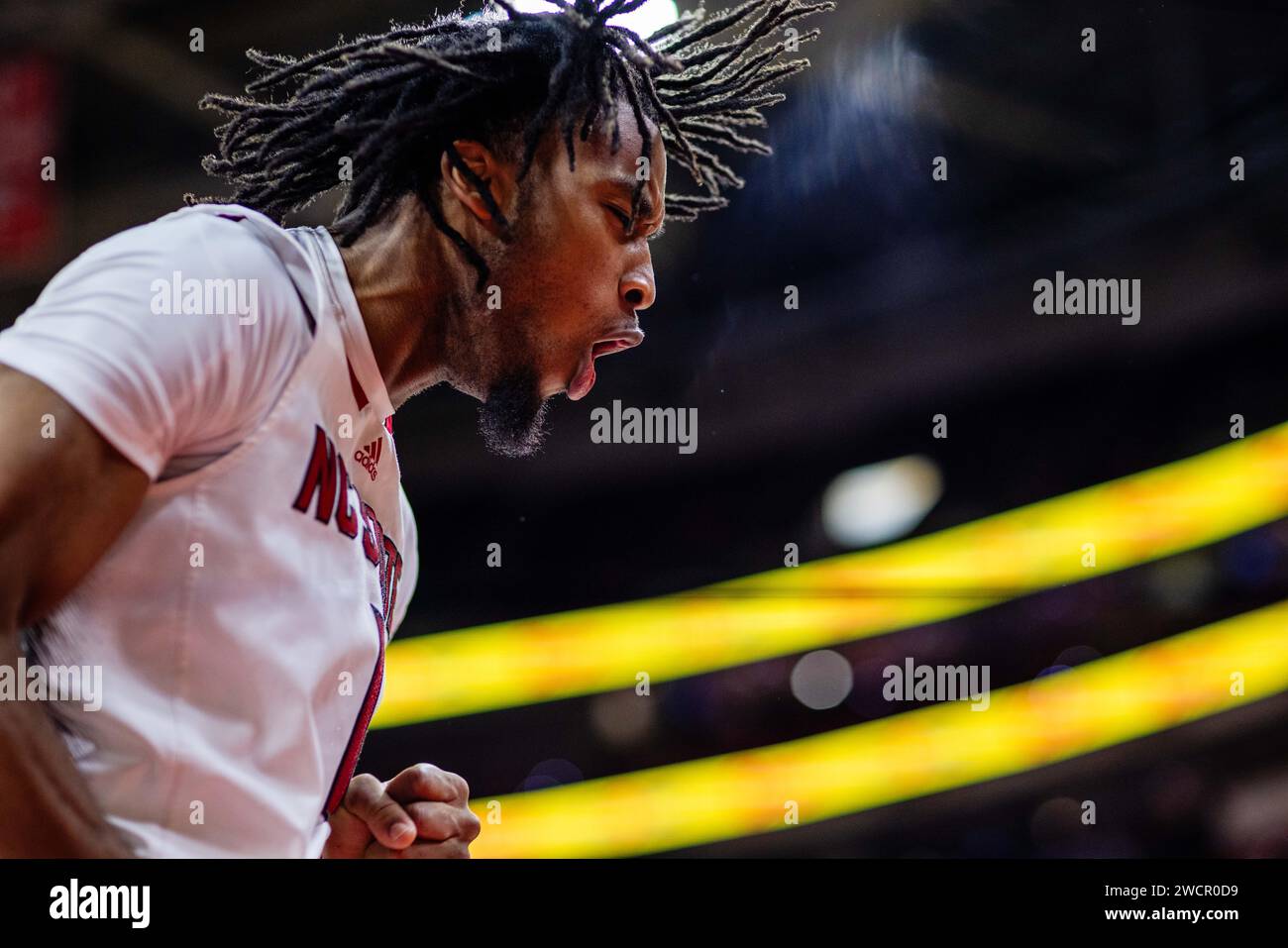 Raleigh, NC, USA. 16th Jan, 2024. NC State Wolfpack guard Jayden Taylor ...
