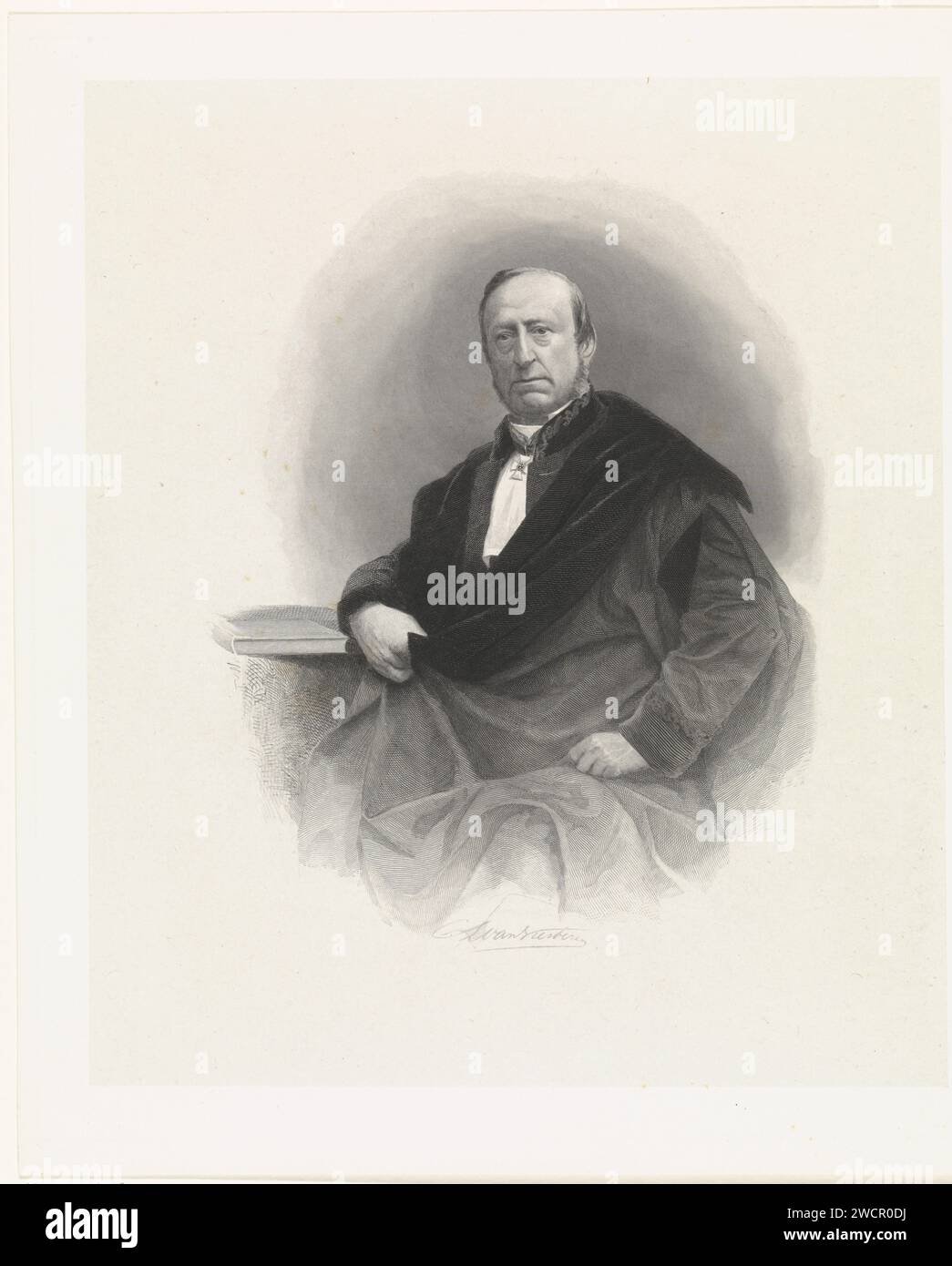 Portrait of Jan van Geuns, Christiaan Lodewijk van Kesteren, 1874 print ...