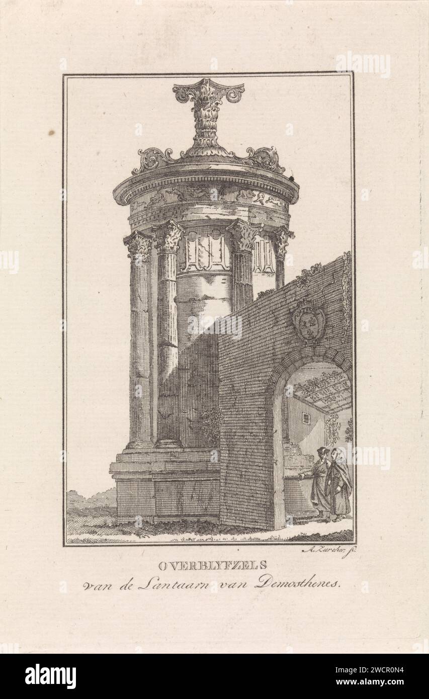Monument van Lysicrates in Athene, Antoni Zürcher, 1765 - 1837 print ...