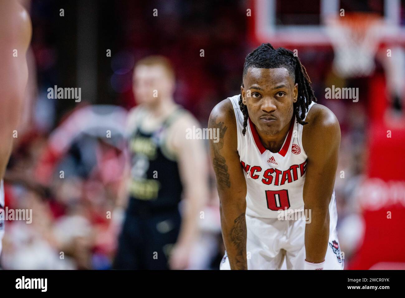 Raleigh, NC, USA. 16th Jan, 2024. NC State Wolfpack guard DJ Horne (0 ...