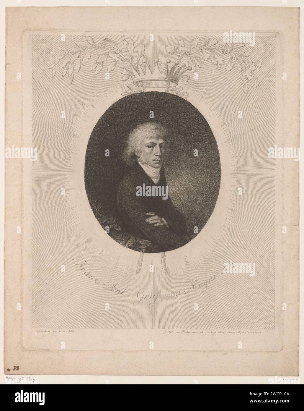 Portrait van Franz Graf von Magnis, Joseph Fischer, After Joseph Abel ...