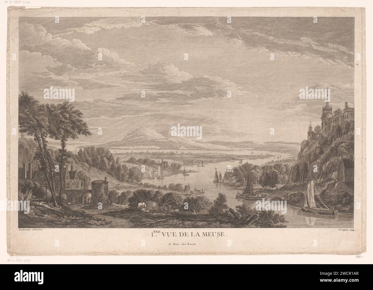 View of the Maas, Nicolas Dufour, After Rademaker, 1735 - 1818 print ...