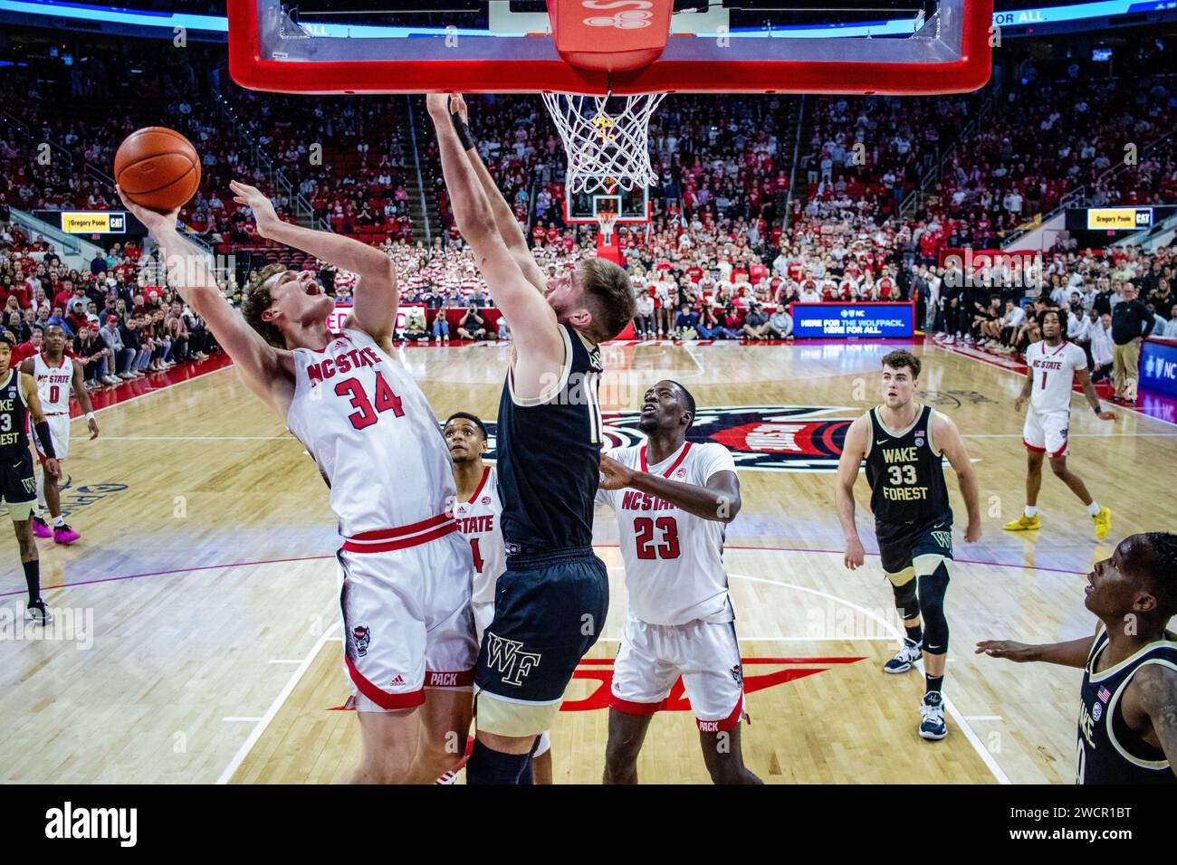 Raleigh, NC, USA. 16th Jan, 2024. NC State Wolfpack forward Ben ...