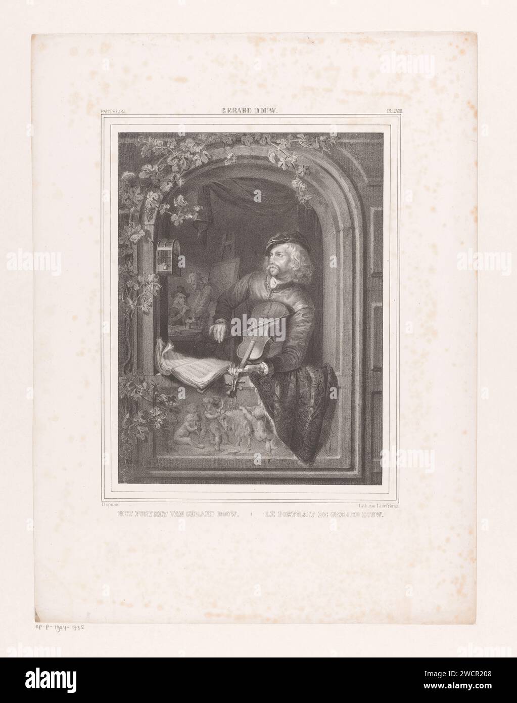 Violin, brothers of winch, after Gerard Dou, 1837 - 1843 print The ...