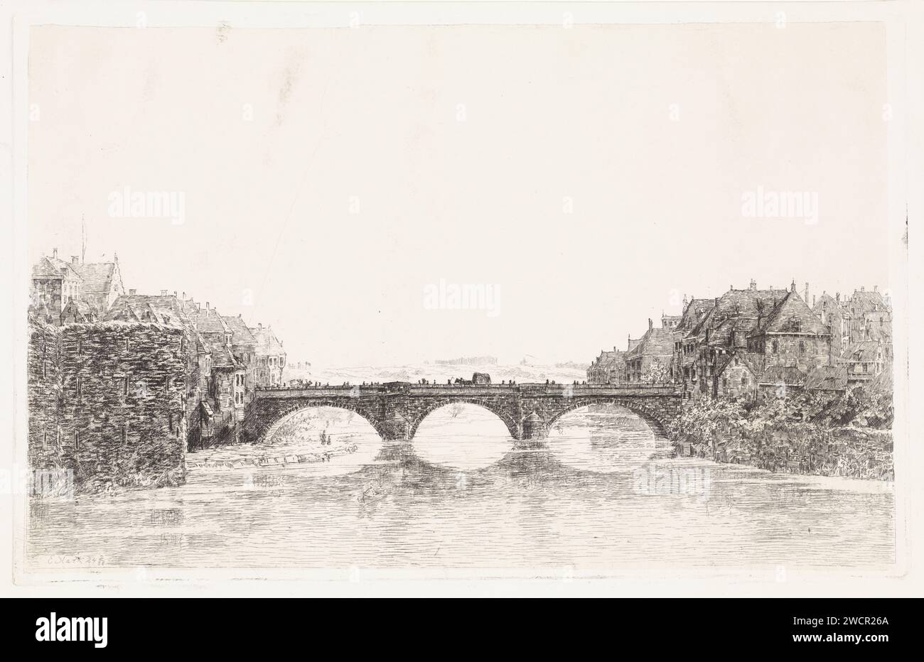 Use over the Fulda Te Kassel, Elias Stark, 1888 print The bridge over ...