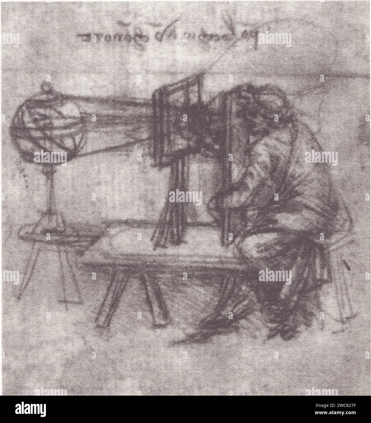 LEONARDO DA VINCI.ARTIST USING A PERSPECTOGRAPH.1478-1480 Stock Photo ...