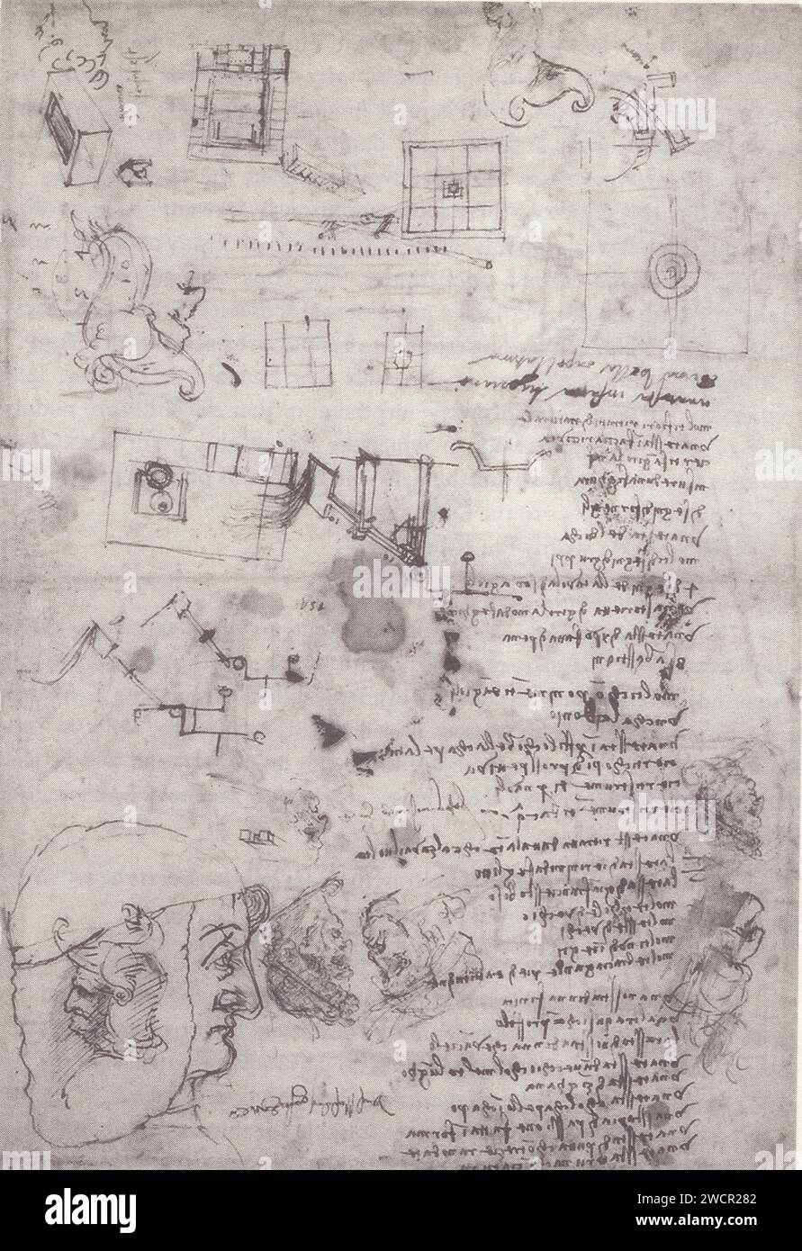 LEONARDO DA VINCI.LIST OF WORKS Stock Photo - Alamy