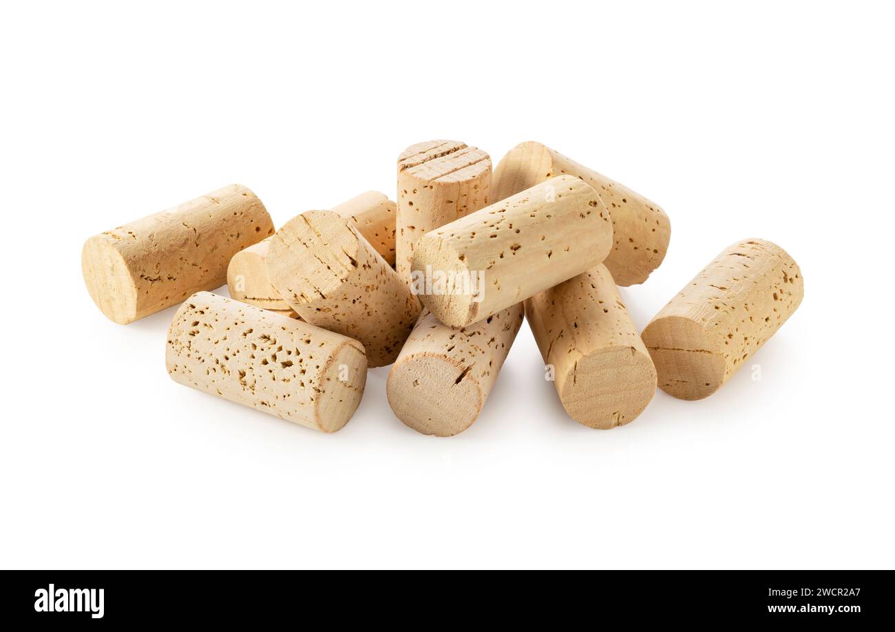 Wine corks isolated on white background Stock Photo - Alamy